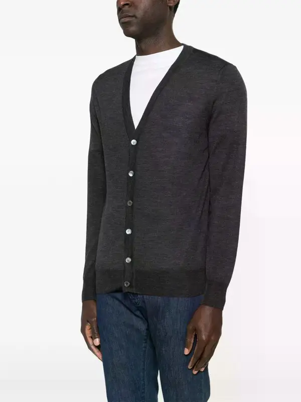Canali V-neck Button-fastening Cardigan - Grey
