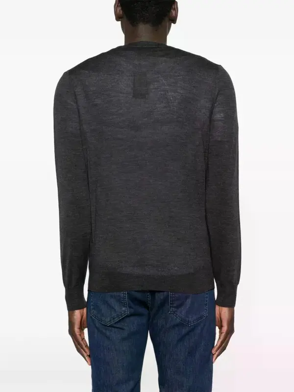 Canali V-neck Button-fastening Cardigan - Grey