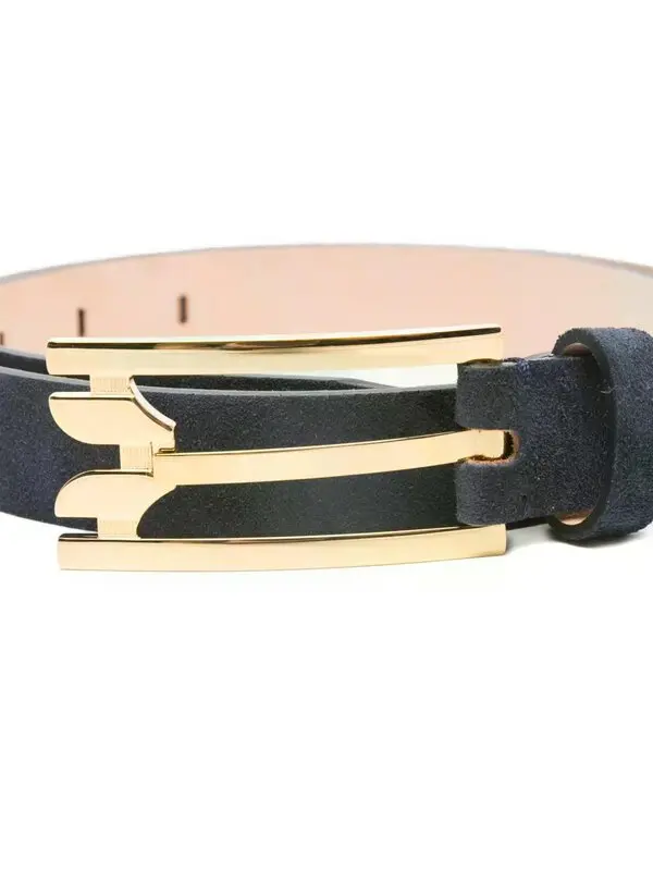 Victoria Beckham Pin-buckle Suede Belt - Blue