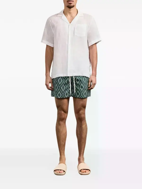 Frescobol Carioca Rio Printed Swim Short - Green
