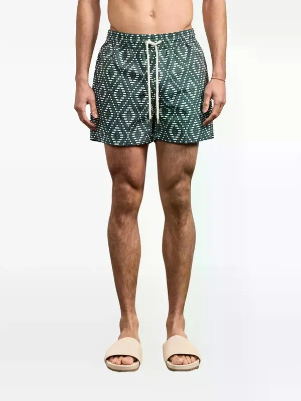 Frescobol Carioca Rio Printed Swim Short - Green