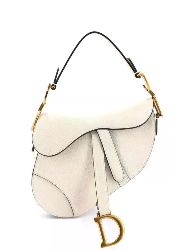 Dior Saddle Handbag Leather Mini Shoulder Bag - White
