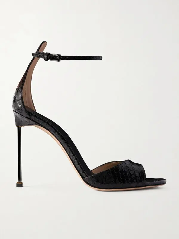 TOM FORD Snake-effect Leather Sandals