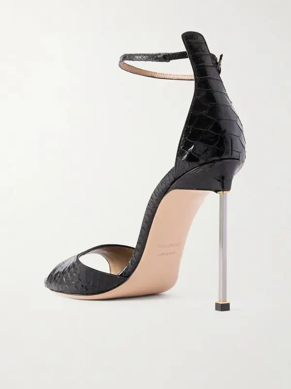 TOM FORD Snake-effect Leather Sandals