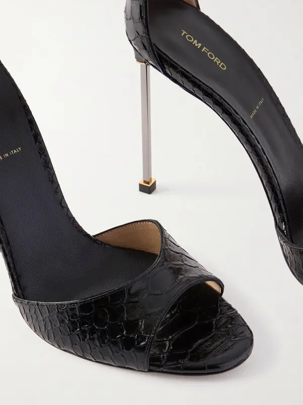 TOM FORD Snake-effect Leather Sandals