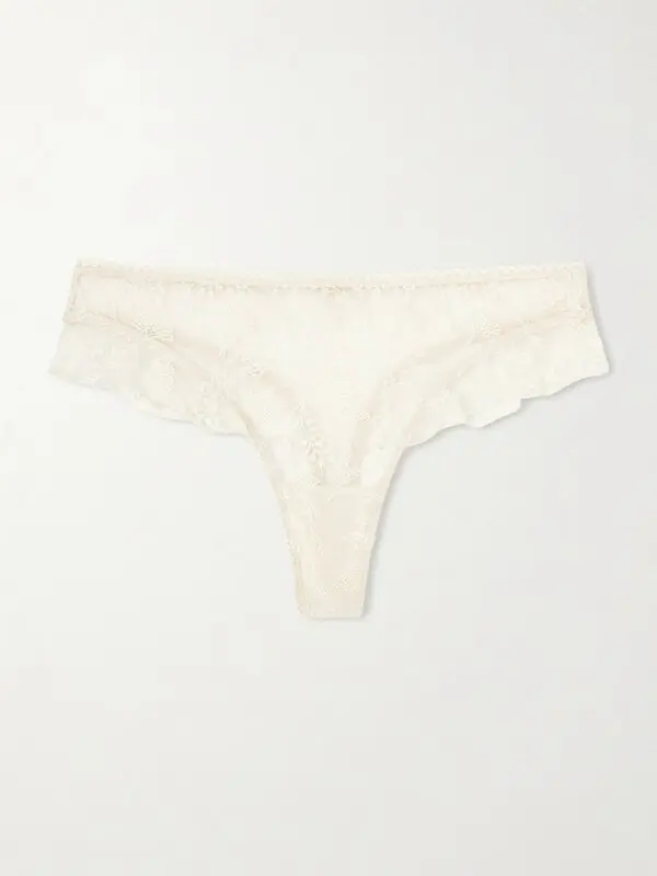 ERES Seigle Embroidered Mesh Briefs - Cream