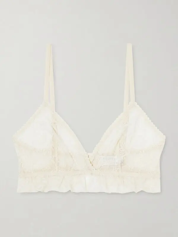 ERES Clochette Embroidered Mesh Triangle Bra - Neutrals