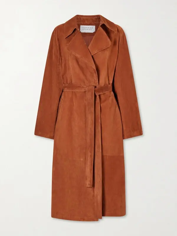 Gabriela Hearst Lyra Belted Suede Coat - Brown