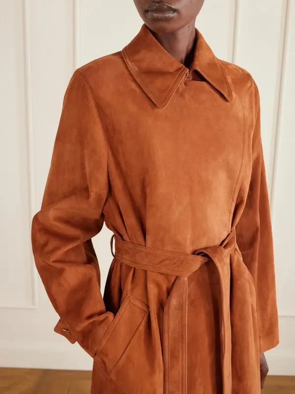 Gabriela Hearst Lyra Belted Suede Coat - Brown