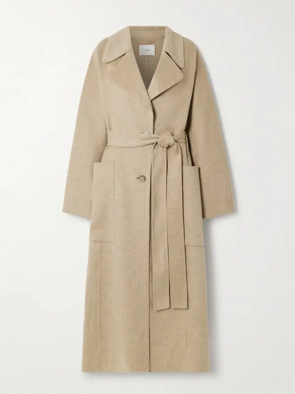 JOSEPH Spencer Belted Wool And Cashmere-blend Trench Coat - Neutrals