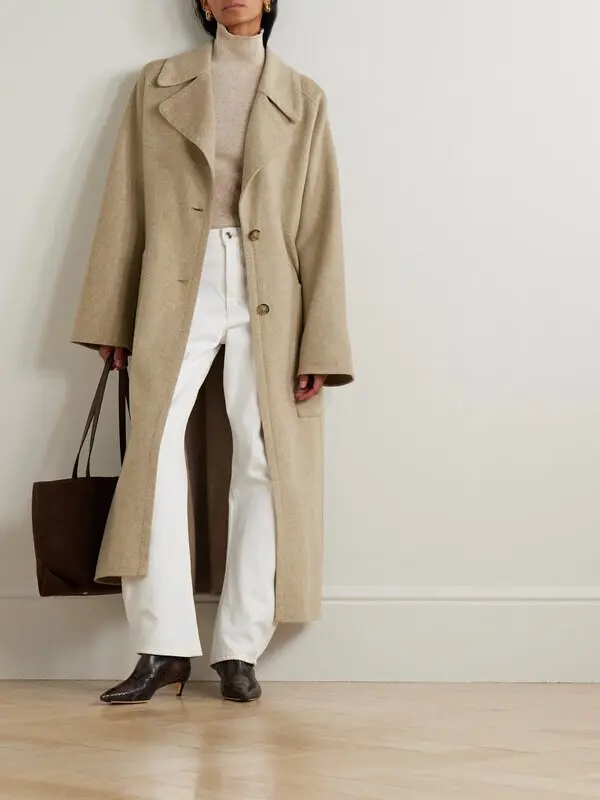 JOSEPH Spencer Belted Wool And Cashmere-blend Trench Coat - Neutrals