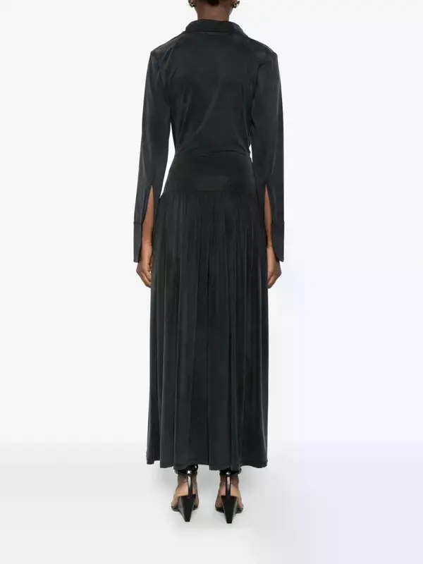 AYA MUSE Mer Pleated Midi Dress - Grey