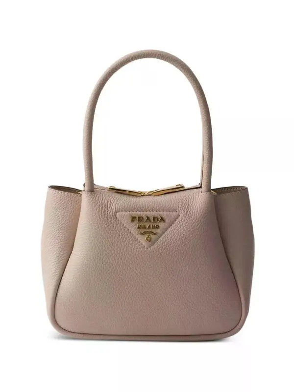 Prada Mini Leather Tote - Neutrals