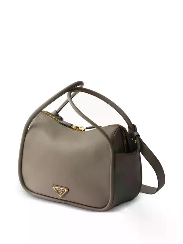 Prada Darling Leather Tote Bag - Grey