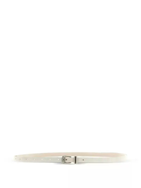 Brunello Cucinelli Shiny-loop Suede Belt - Neutrals