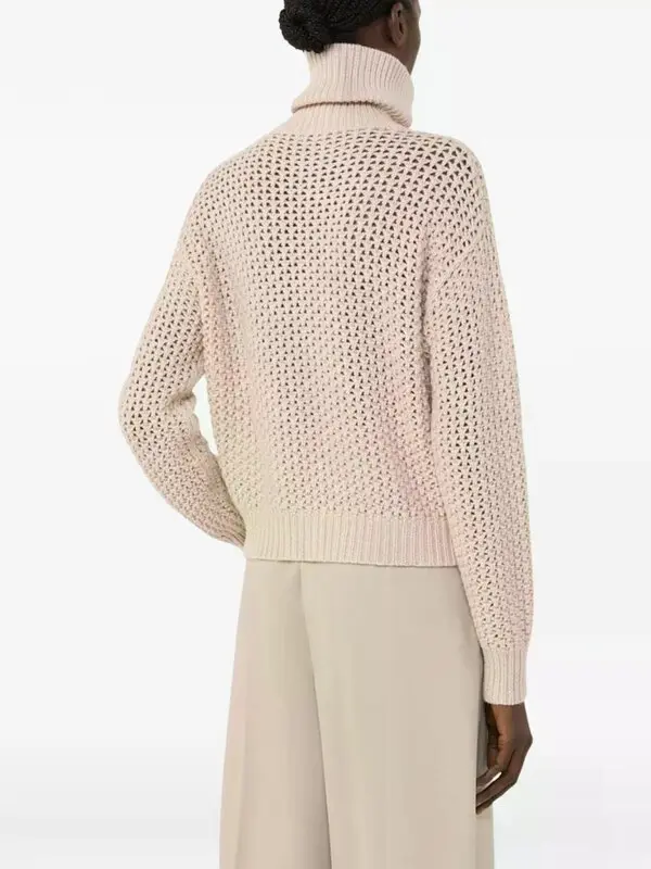 Max Mara Zip-up Open-knit Polo Shirt