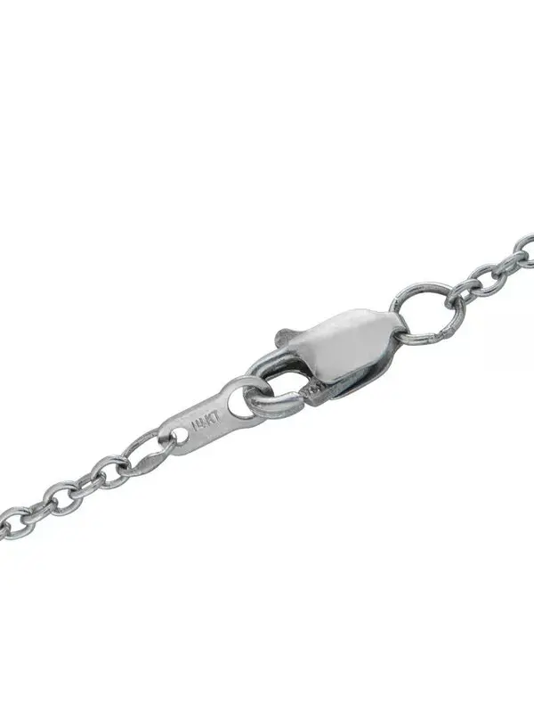 LB EXCLUSIVE 14k White Gold Diamond Round Pendant Necklace