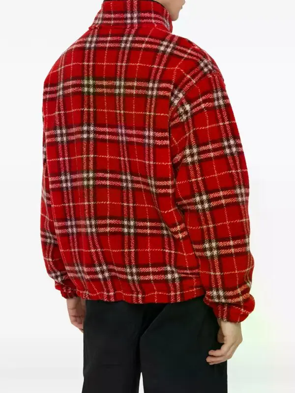 Burberry Check Funnel-neck Fleece Jacket