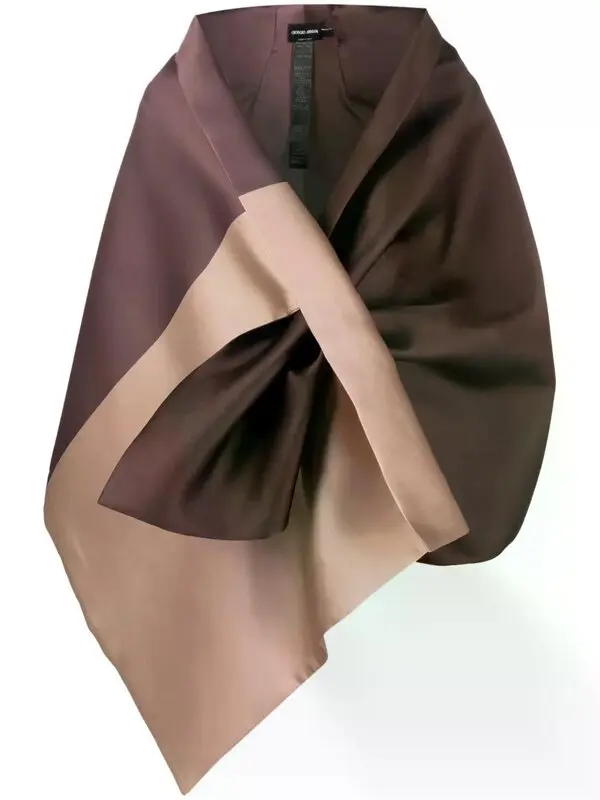 Giorgio Armani Satin-finish Scarf - Brown