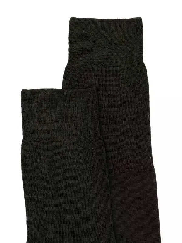 Zegna Logo-print Knee-length Socks - Brown