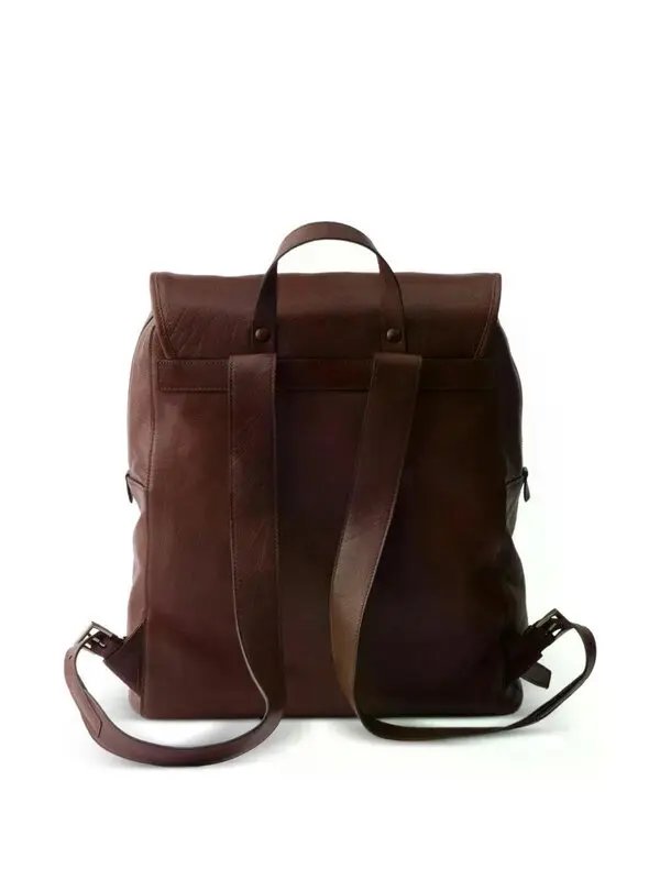 Prada Buckled Leather Backpack - Brown