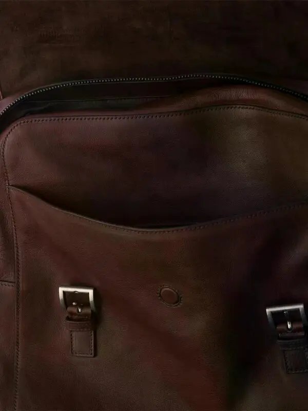 Prada Buckled Leather Backpack - Brown