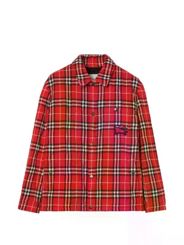 Burberry Check Quilted Wool Flannel Jacket
