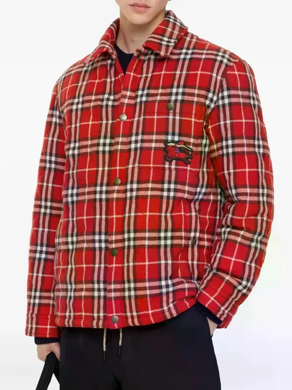 Burberry Check Quilted Wool Flannel Jacket