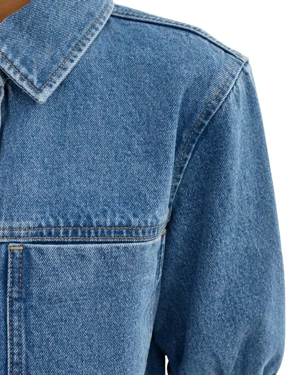 LAMARQUE Ruffle Sleeve Denim Jacket