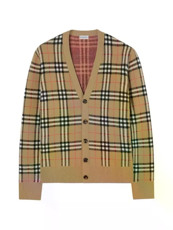Burberry Check Pattern Cardigan