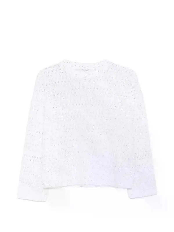 Brunello Cucinelli Round-neck Open Knit Sweater