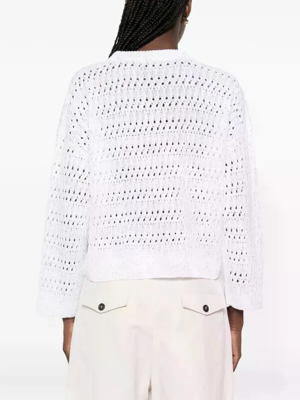 Brunello Cucinelli Round-neck Open Knit Sweater
