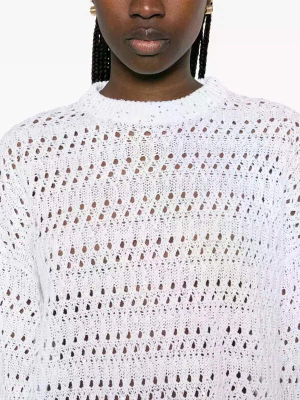 Brunello Cucinelli Round-neck Open Knit Sweater
