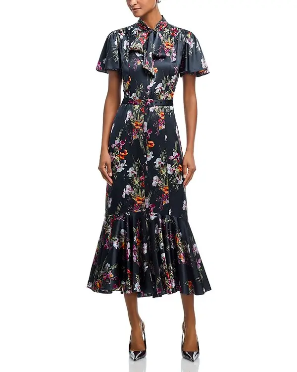 Cinq À Sept Willow Floral Print Dress - Black Multi