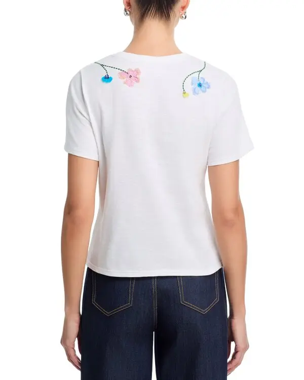 Cinq À Sept Floral Vine Shrunken Tee