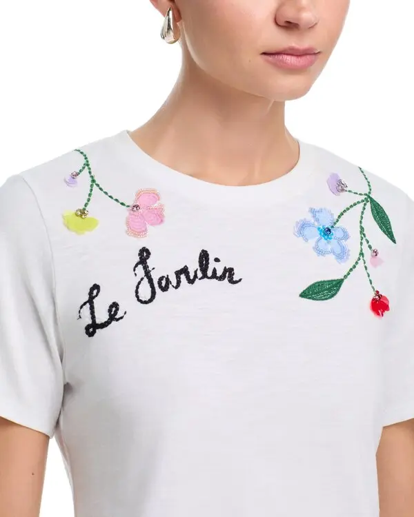 Cinq À Sept Floral Vine Shrunken Tee