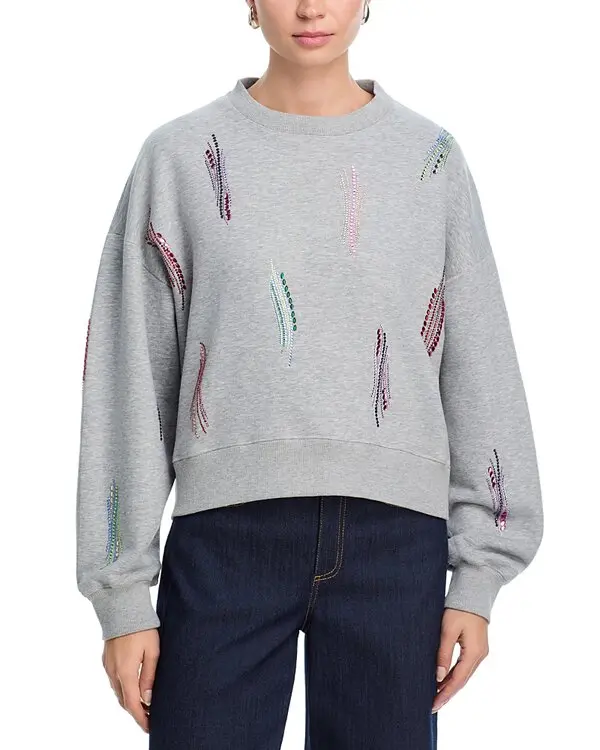 Cinq À Sept Pailette Whirl Sweatshirt - Heather Grey