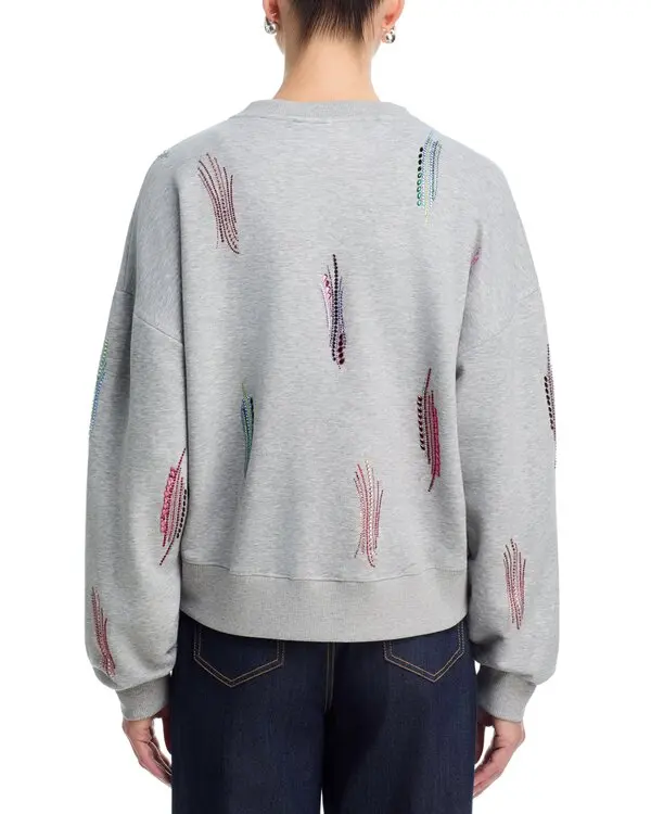 Cinq À Sept Pailette Whirl Sweatshirt - Heather Grey