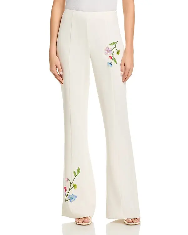 Cinq À Sept Floral Vine Kailyn Pants - Ivory/multi