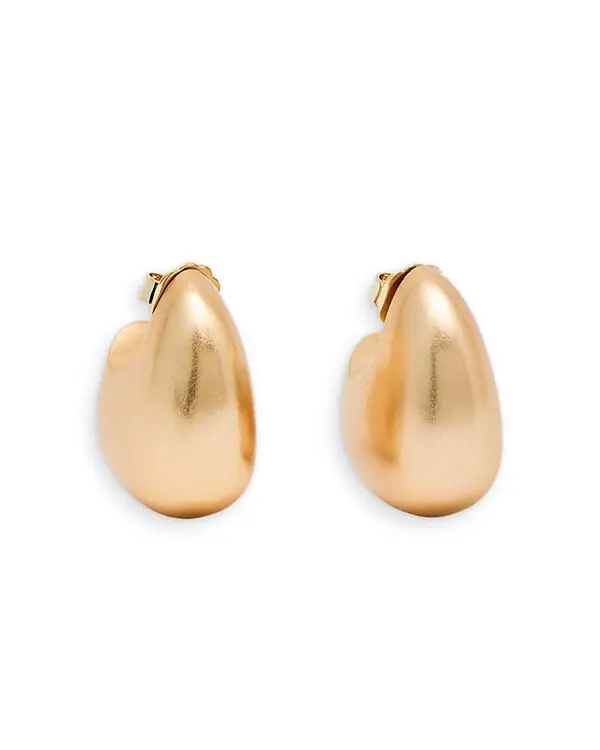 REISS Calla Curve Scoop Stud Earrings - Gold