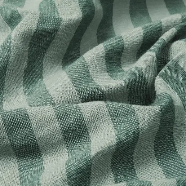 PIGLET IN BED Pembroke Stripe Linen Blend Flat Sheet, King - Pine Green