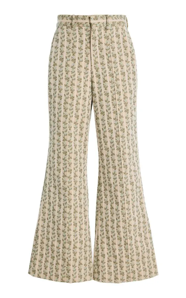 Rosie Assoulin Paneled And Piped Flared Cotton Pants