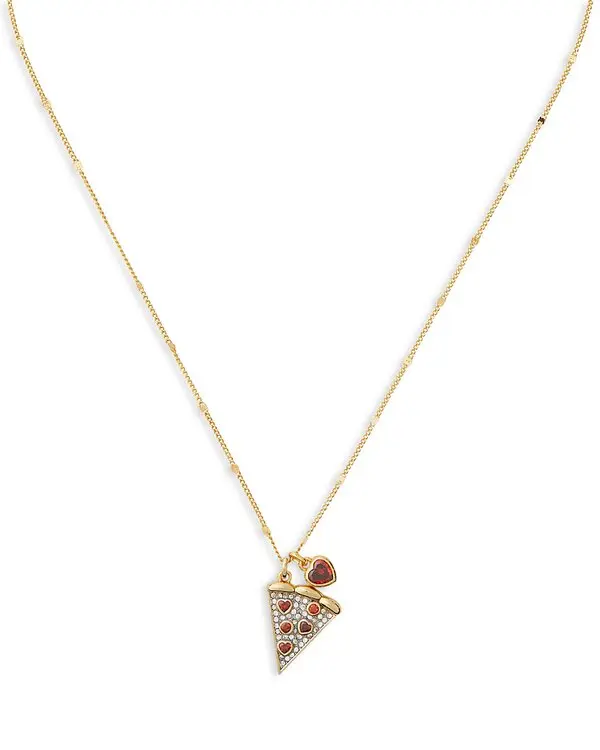 Kate Spade New York Crystal Pizza Slice Pendant Necklace - Red/gold