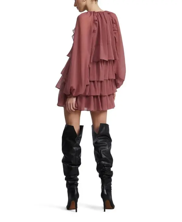 Bcbgmaxazria Chiffon Ruffle Mini Dress