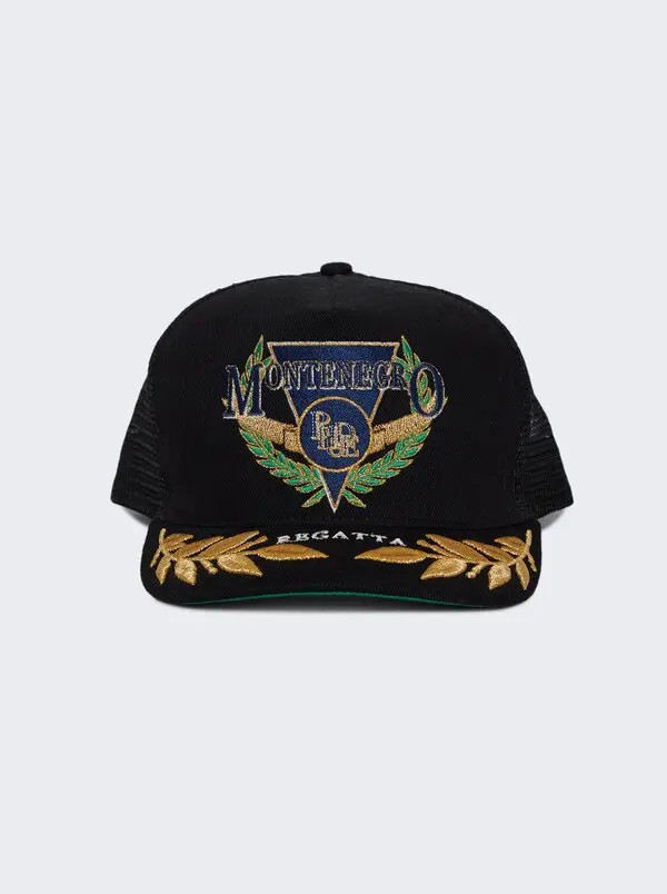 Rhude Montenegro Regatta Trucker Hat - Black