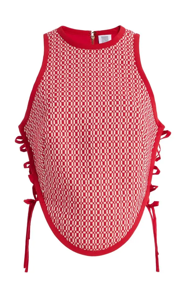 Rosie Assoulin Shield Jacquard Bib Top