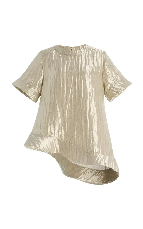 Rosie Assoulin Ride The Wave Silk-blend Top - Silver