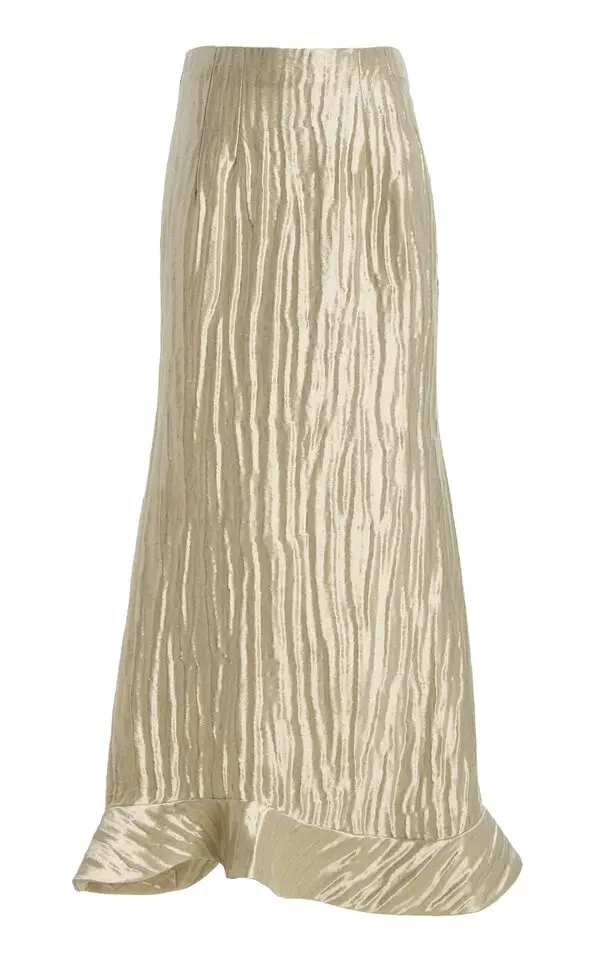 Rosie Assoulin Silk-blend Maxi Skirt - Silver