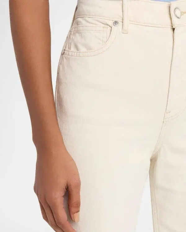 Veronica Beard Leah Mid-rise Straight Jeans - Ecru