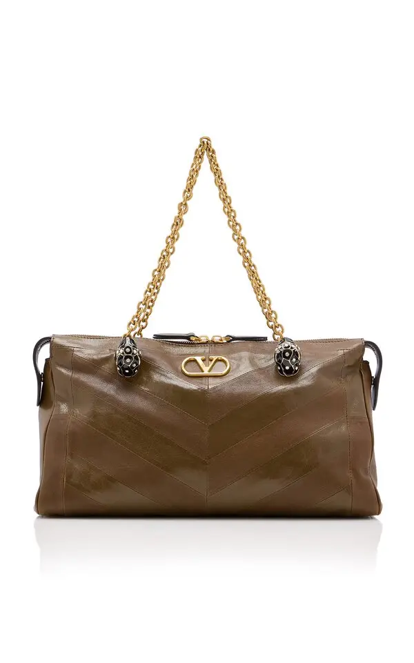 Valentino Garavani Panthea Medium Nappa Leather Tote - Brown